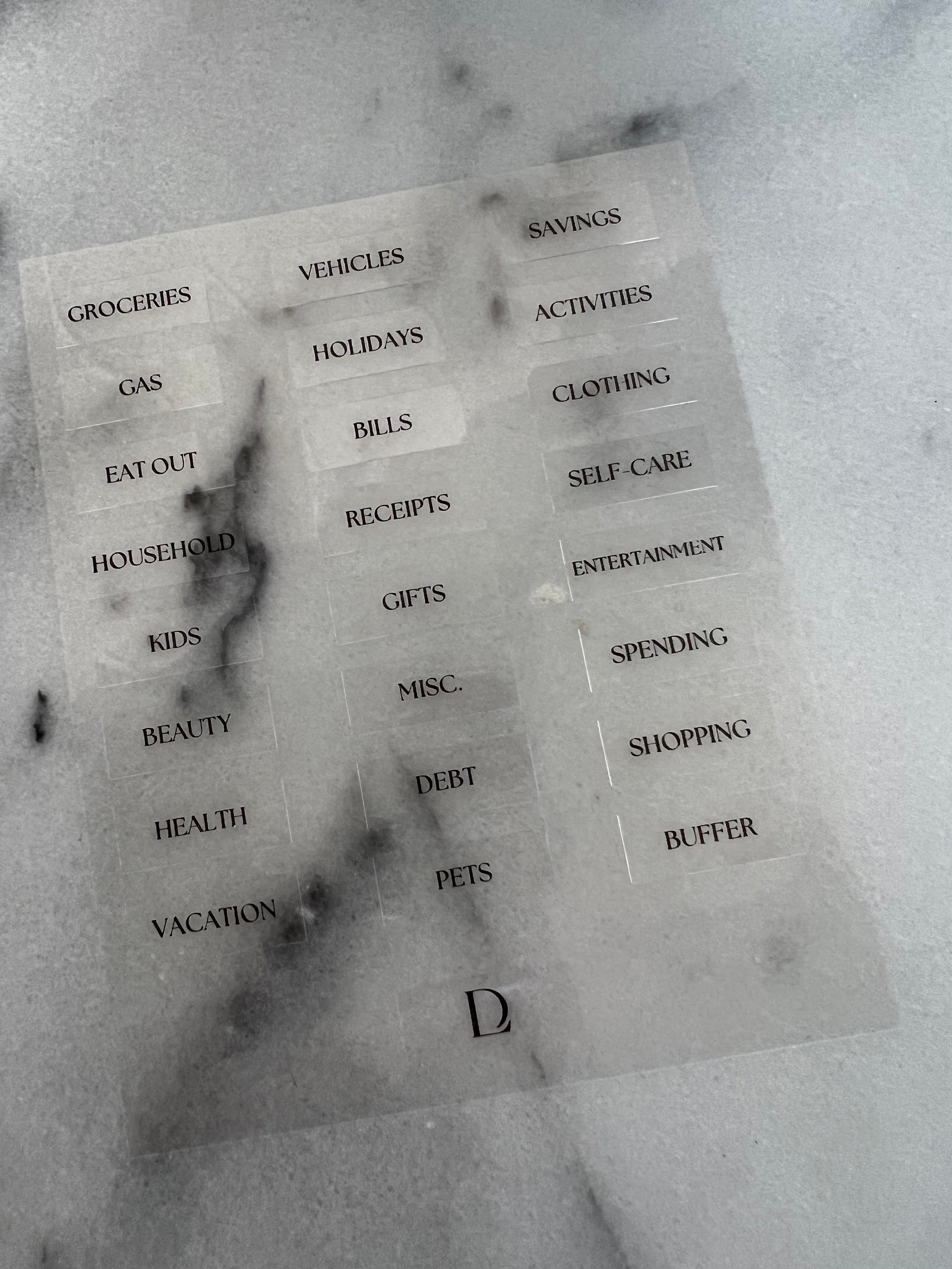 Budget sticker labels – Luxe Designs