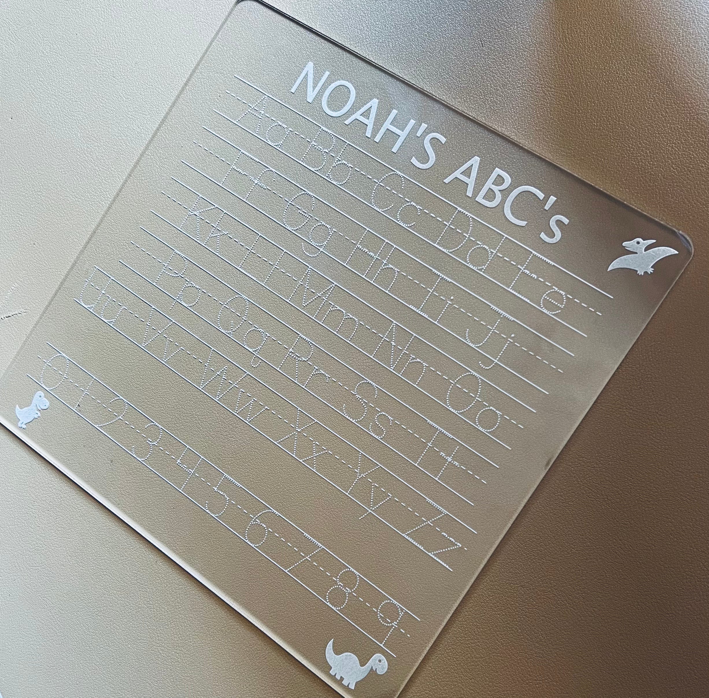 Custom Acrylic ABC Dry Erase Board – Luxe Designs